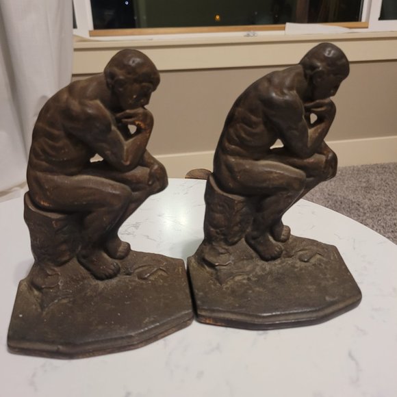 Unbranded | Art | The Thinker Vintage Cast Iron 927 Figural Bookends ...